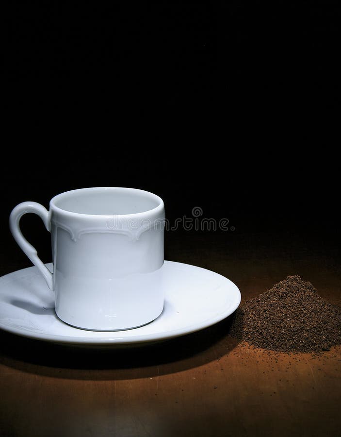 Cofee Cup of Cofee and Cofee Grain in the Shadow Stock Image - Image of ...