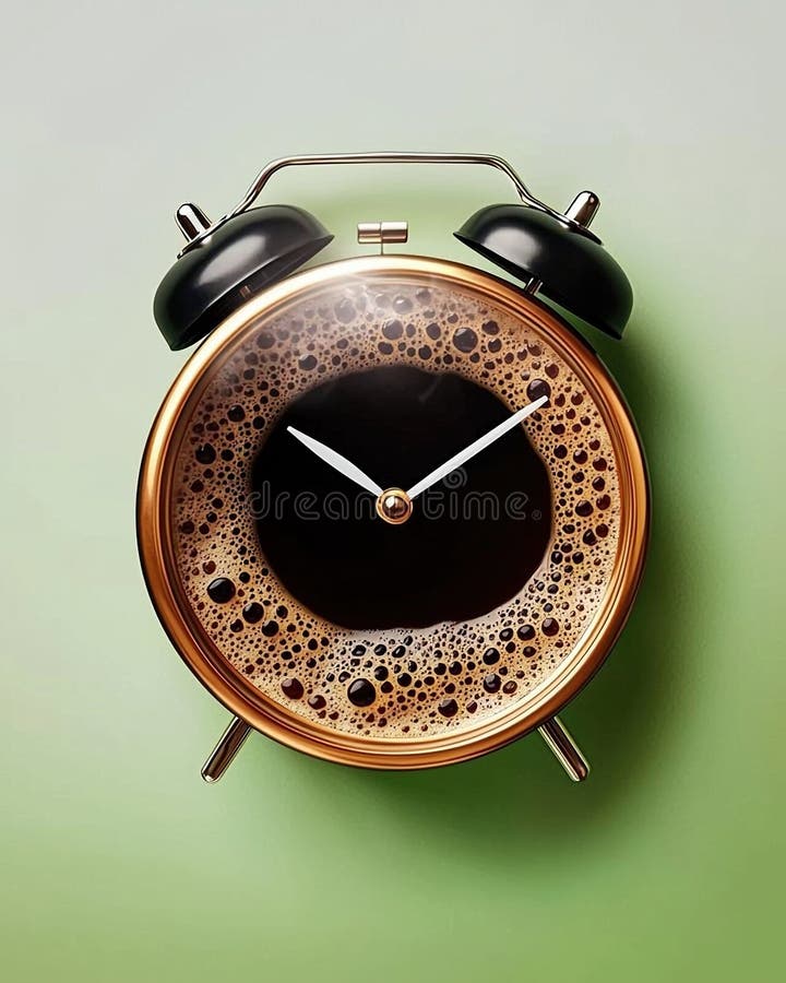 Cofee Time. Clock Filled with Cofee. Generative Ai Stock Photo - Image ...