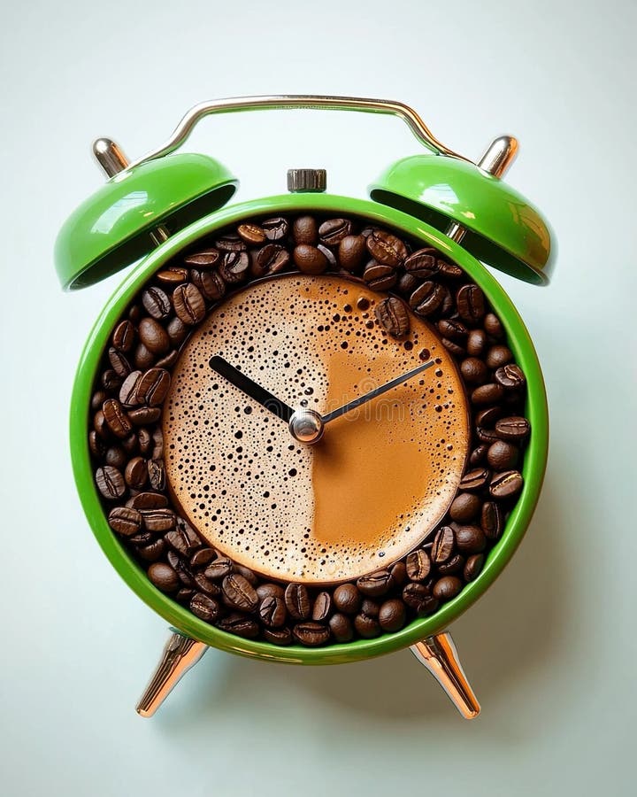 Cofee Time. Clock Filled with Cofee. Generative Ai Stock Photo - Image ...