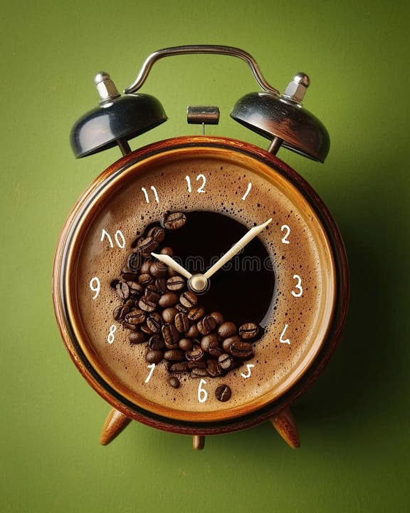 Cofee Time. Clock Filled with Cofee. Generative Ai Stock Image - Image ...