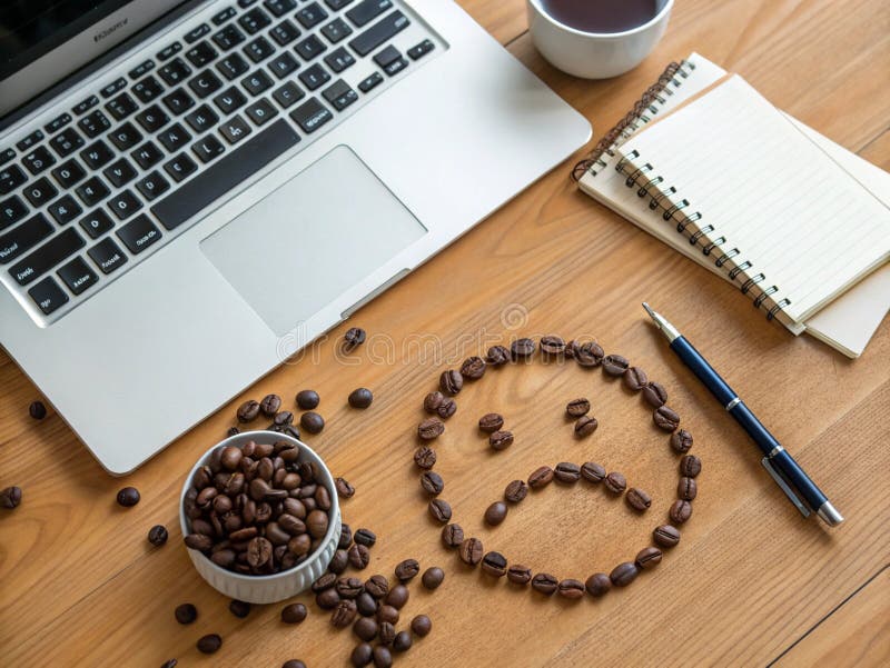 Coffe Beans Shape Sad Smiley Stock Illustration - Illustration of ...