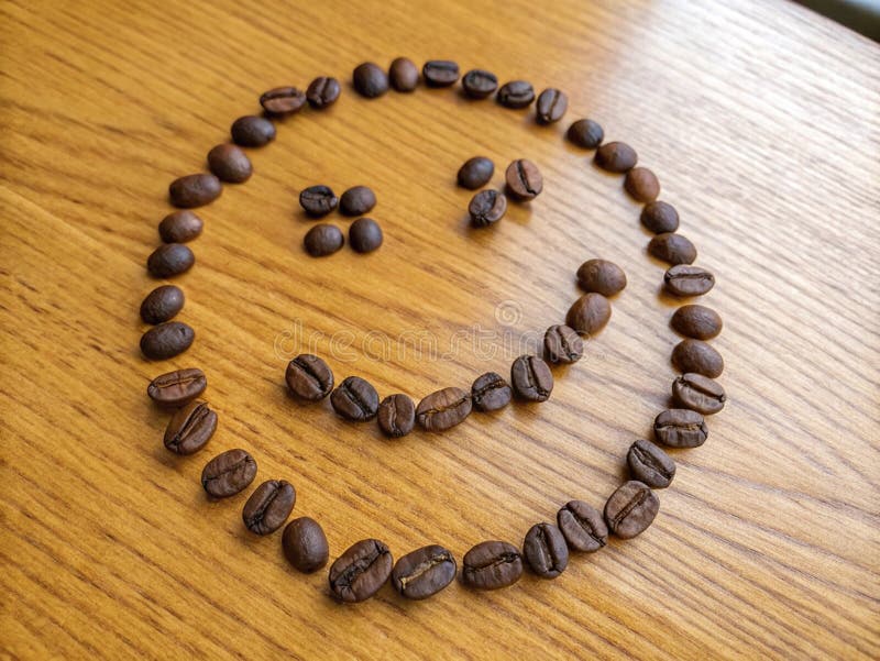 Coffe Beans Shape Smiling Smiley Stock Illustration - Illustration of ...