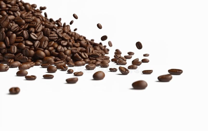 Coffe Beans White Background. Generative AI Stock Illustration ...