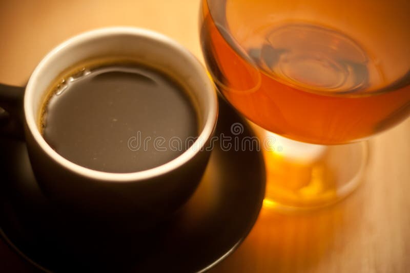 Coffe and brandy stock image. Image of beverage, aroma - 12165291
