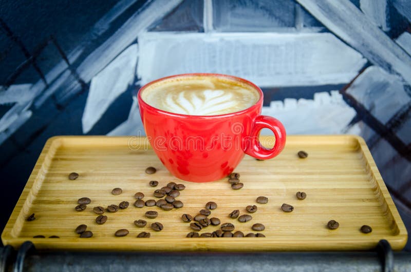 Coffe Cup with Beans on Plate Stock Photo - Image of drink, tableware ...