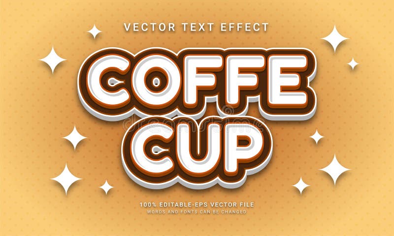 Coffe Cup Editable Text Effect with Coffe Drink Theme Stock Vector - Illustration of design ...