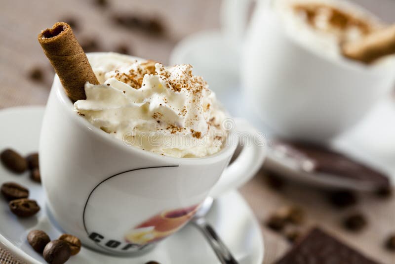 Coffe Cup and Sweets stock image. Image of candy, cream - 22114871