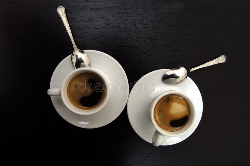 Coffe,two Cups of Coffee Over Views Stock Image - Image of heat ...