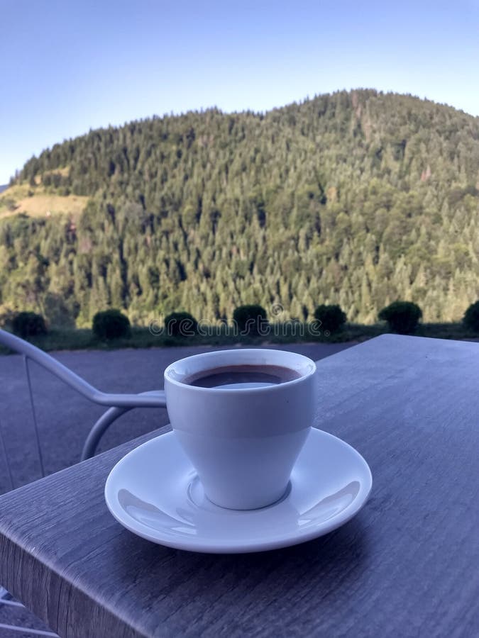 Coffe with the View Mountain Stock Image - Image of mood, morning ...