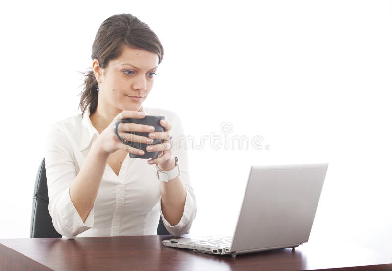 Coffe at work stock photo. Image of business, desk, woman - 19049652