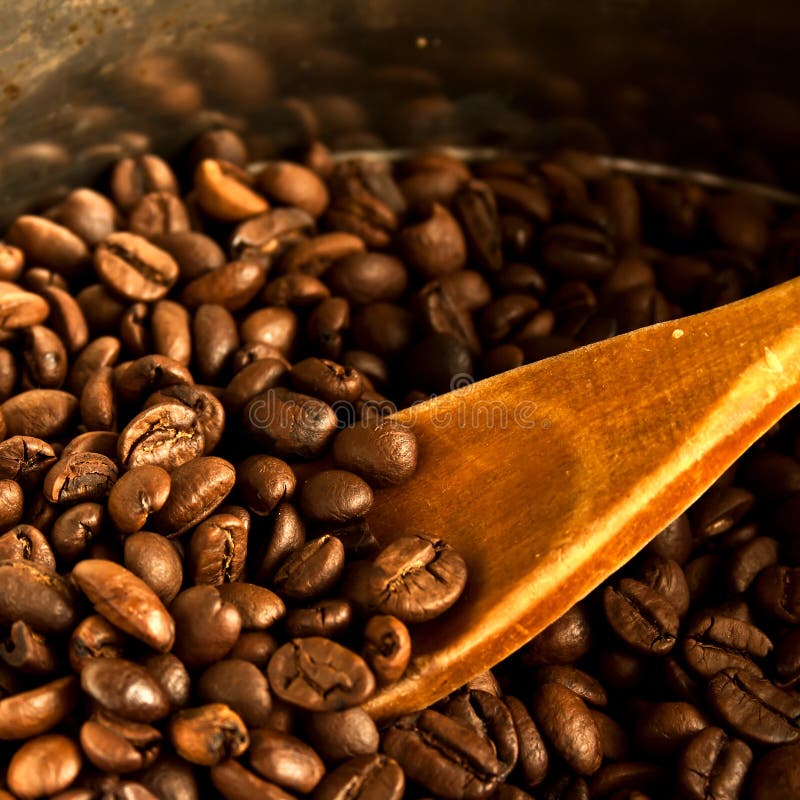Pour Coffee and Coffee-beans Stock Photo - Image of warm, food: 485248