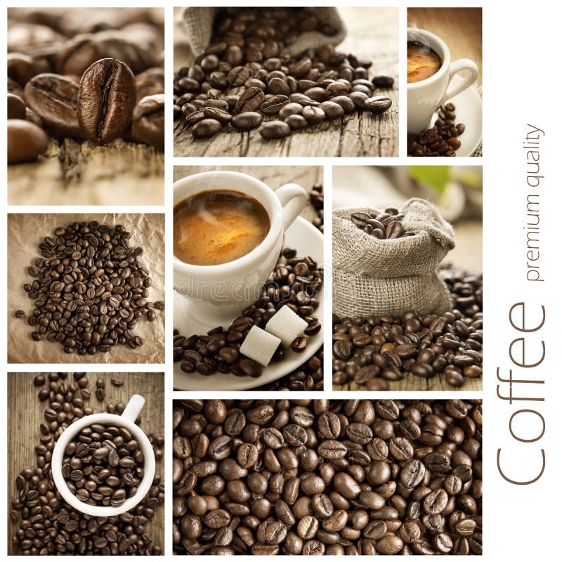 Coffee collage stock photo. Image of food, caffeine, black - 13379150