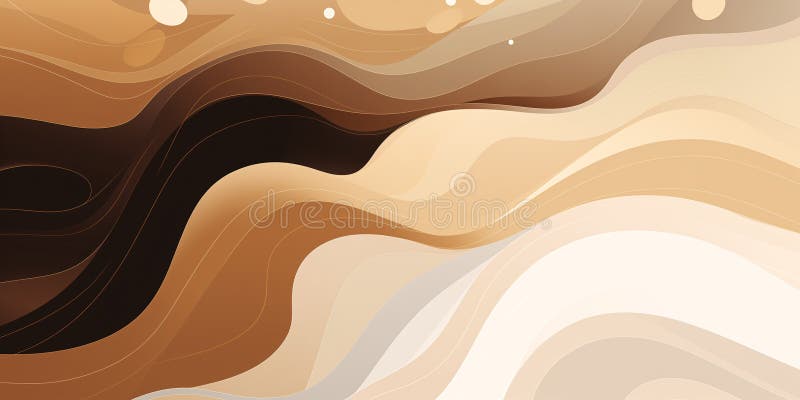 Coffee Abstract Background with Waves in Brown Tones Stock Illustration ...
