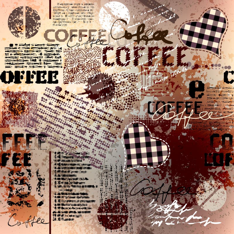 Coffee. Abstract Coffee Beans on Brown Background Stock Vector ...