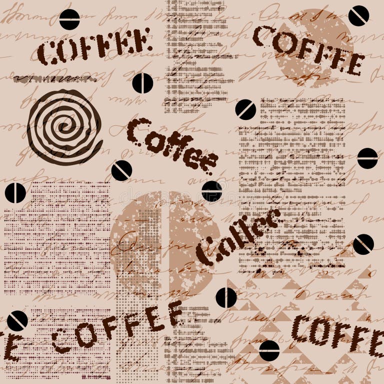 Coffee. Abstract Coffee Pattern. Seamless Image Stock Vector ...