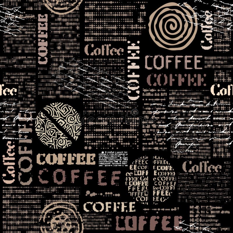 Coffee. Abstract Coffee Pattern. Seamless Image Stock Vector ...