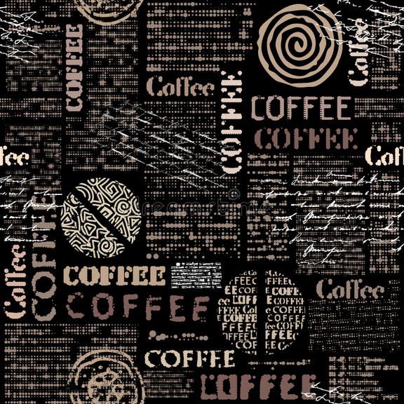 Coffee. Abstract Coffee Pattern. Seamless Image Stock Vector ...