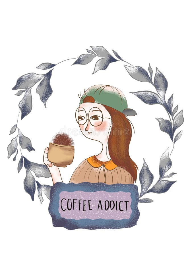 Coffee Addict Splash Stain Text Vector Illustration Stock Photo ...