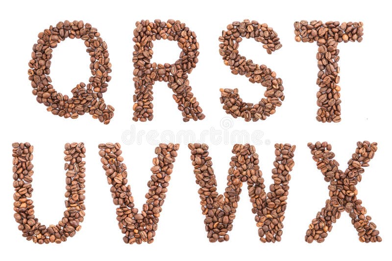 Coffee Alphabet Isolated on White Stock Illustration - Illustration of ...