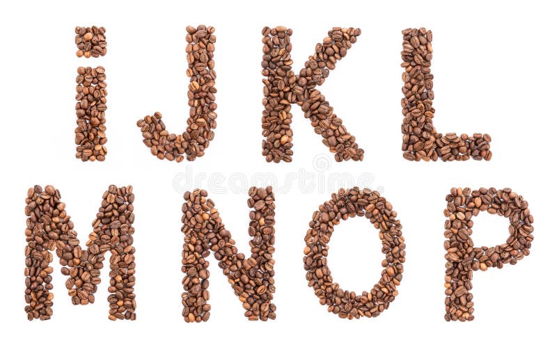 Coffee Alphabet on white stock illustration. Illustration of capital ...
