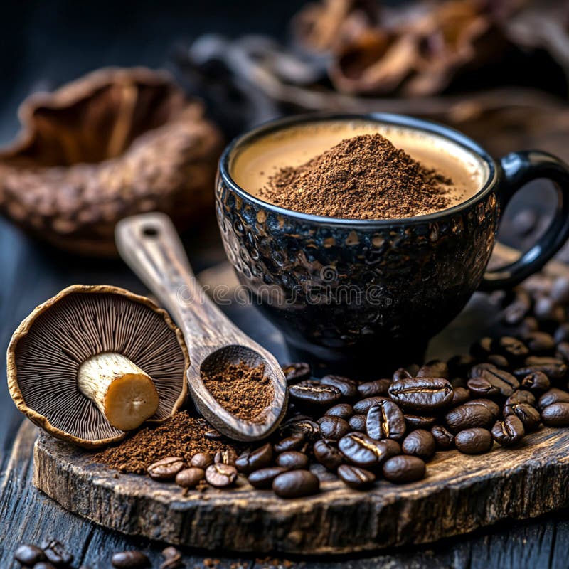 Coffee Alternative Concept with Mushrooms, Ai Generated Stock ...