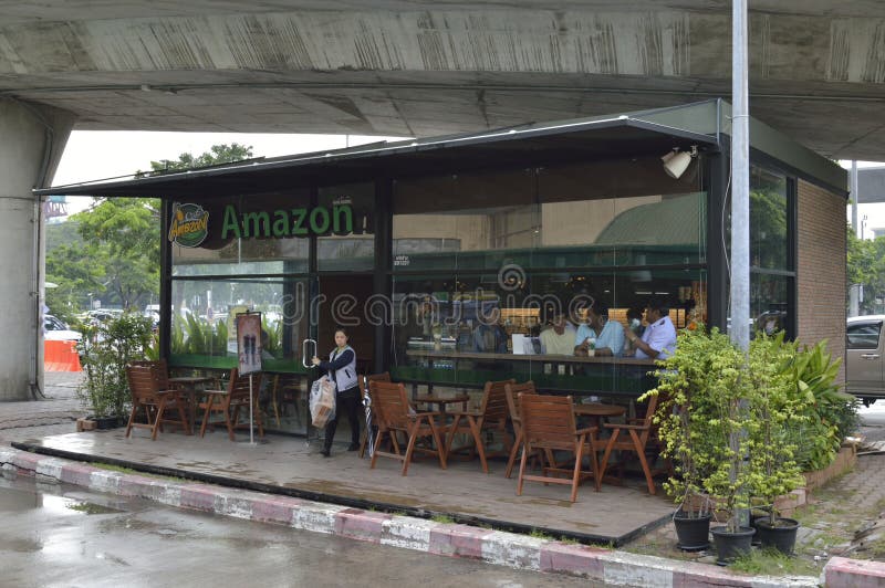 Coffee Amazon shop editorial stock photo. Image of thailani - 69729588