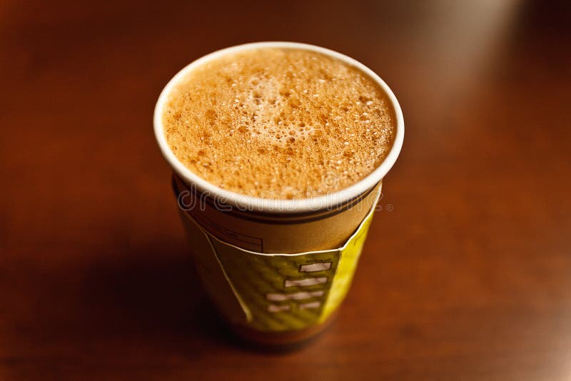 Coffee Americano in Paper Takeout Cup. Stock Image - Image of americano ...