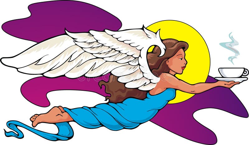 Coffee Angel stock vector. Illustration of breakfast - 13529125