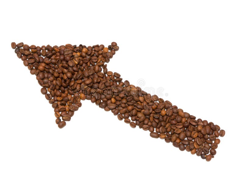 Coffee arrow on the white stock photo. Image of isolatedbackground ...