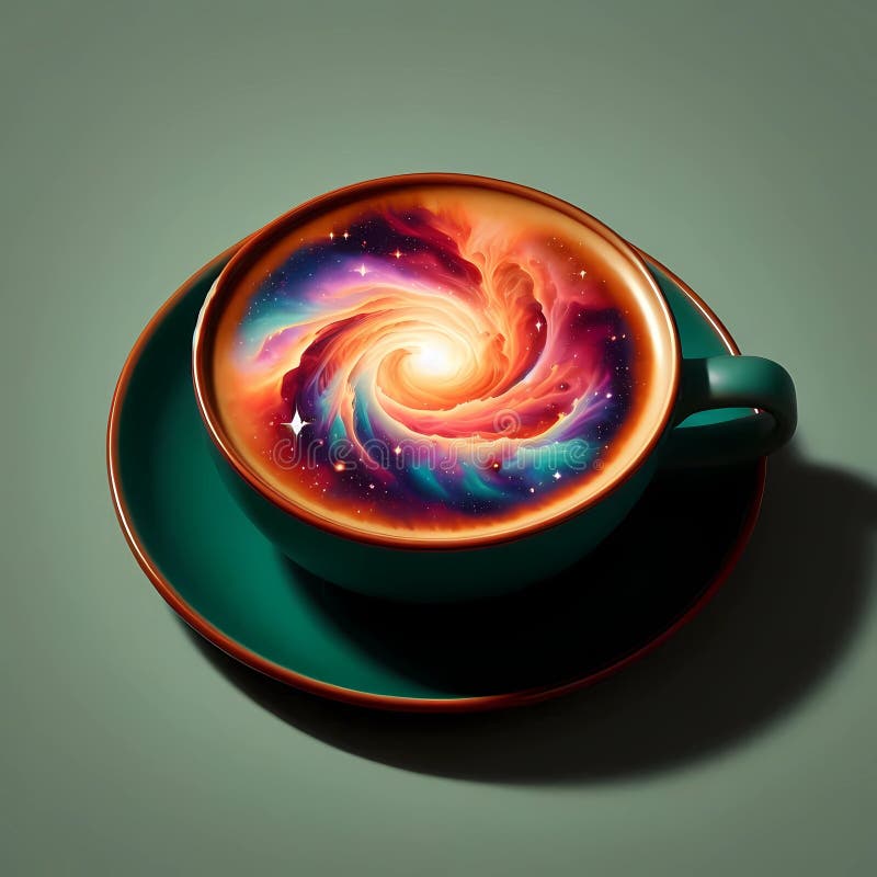 Coffee Art: a Galaxy in a Cup. Stock Illustration - Illustration of ...