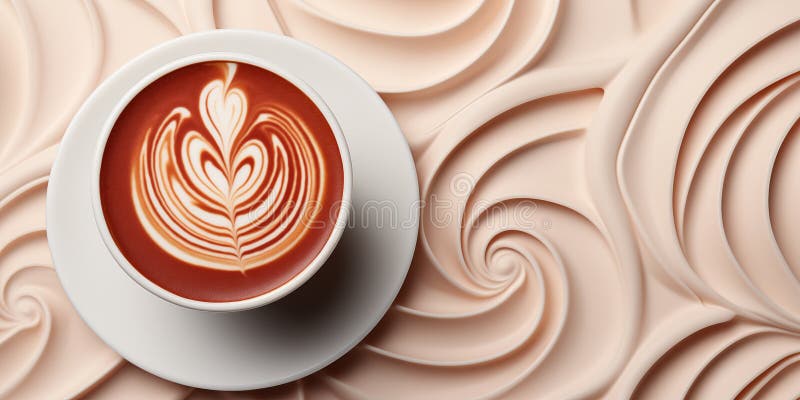 Coffee Background, a Cup of Coffee with Latte Art Against a Background ...