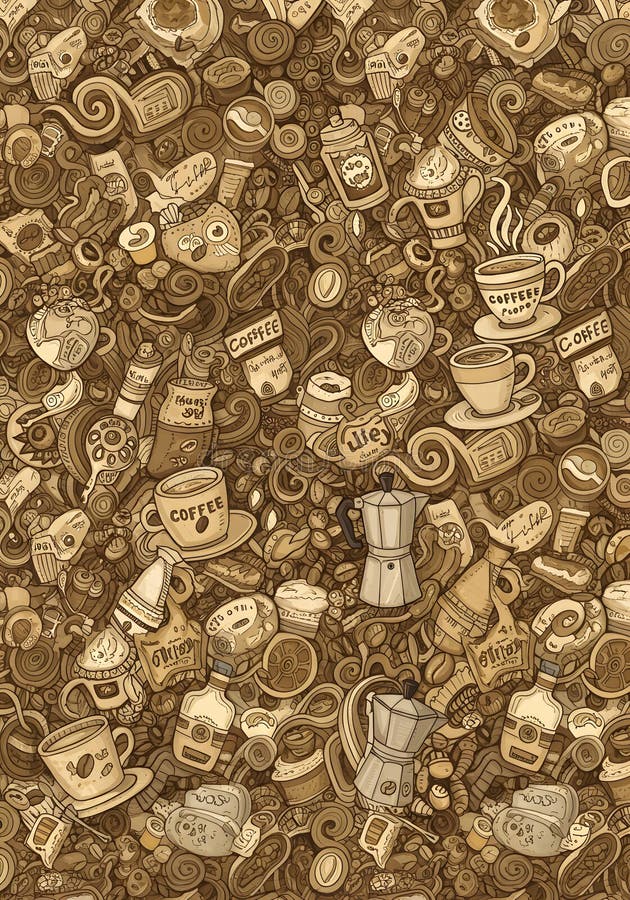Coffee Background. Pattern on Minimalistic Background Design Stock ...