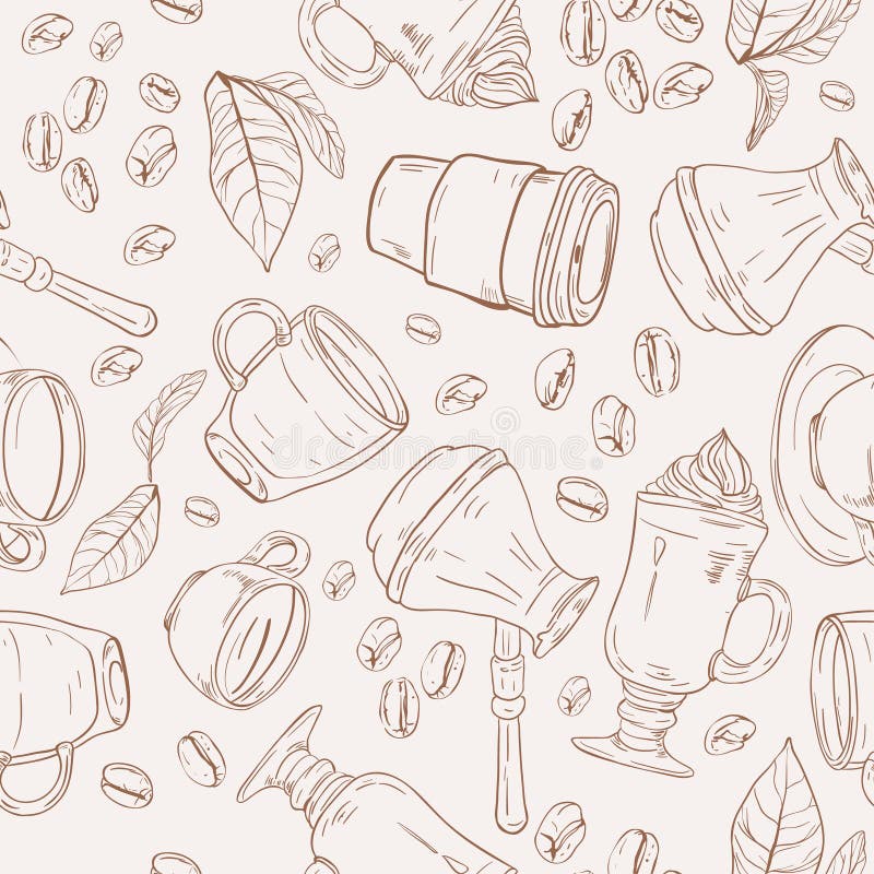 Coffee background pattern stock vector. Illustration of aroma - 95504560