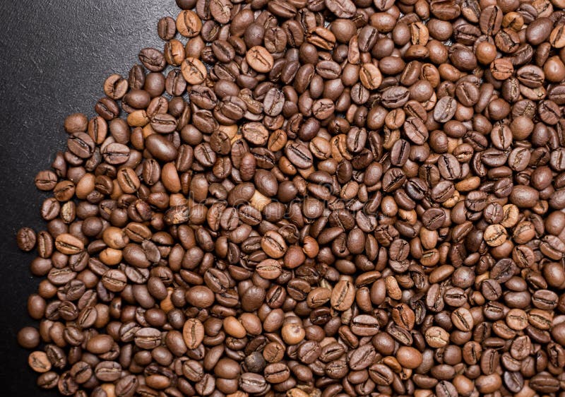 Coffee in Beans on Dark Background. Abstract Food Background Texture ...