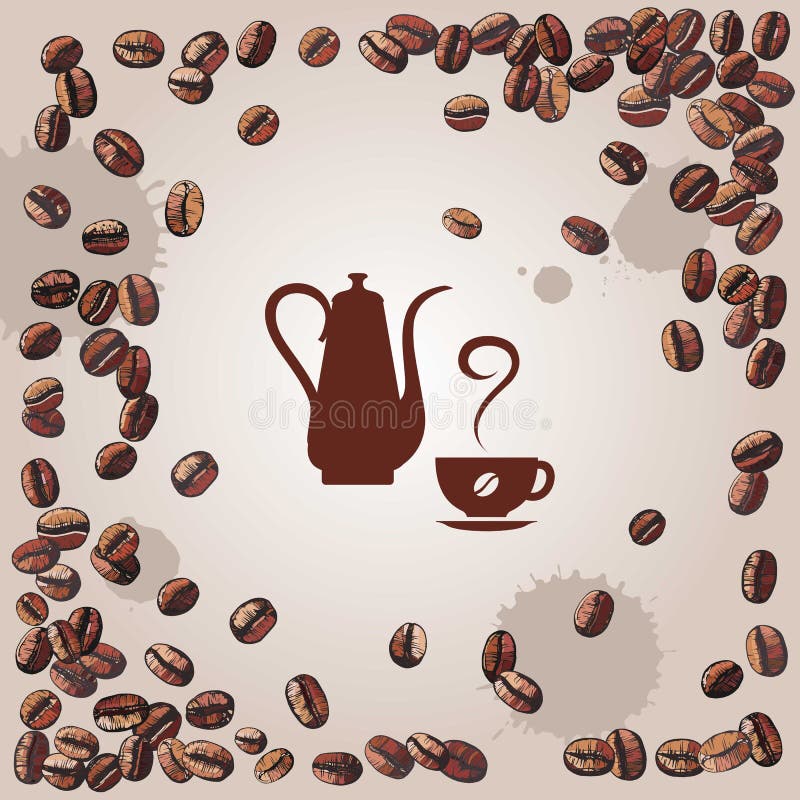 Coffee Background, Vector Illustration Stock Vector - Illustration of ...