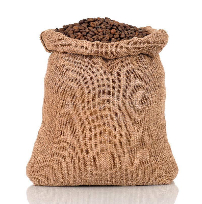 Coffee in Grains in a Package Stock Photo - Image of package, white ...