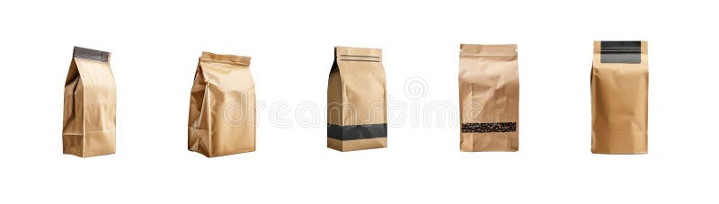 Coffee Bag with Blank Label Side View Isolate Stock Image ...