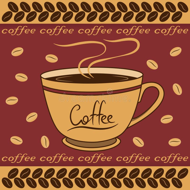 Hot Coffee Cup Banner Poster Vector Design. Stock Vector - Illustration ...