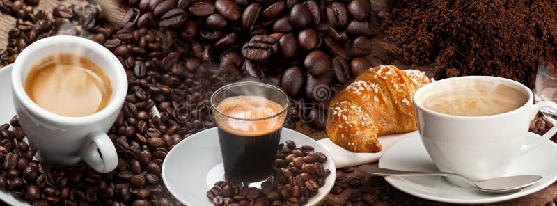 Coffee Banner Collage stock image. Image of coffee, seed - 51189295