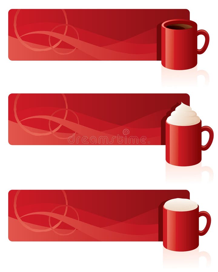 Coffee Banners stock vector. Illustration of swirls, ring - 47013729