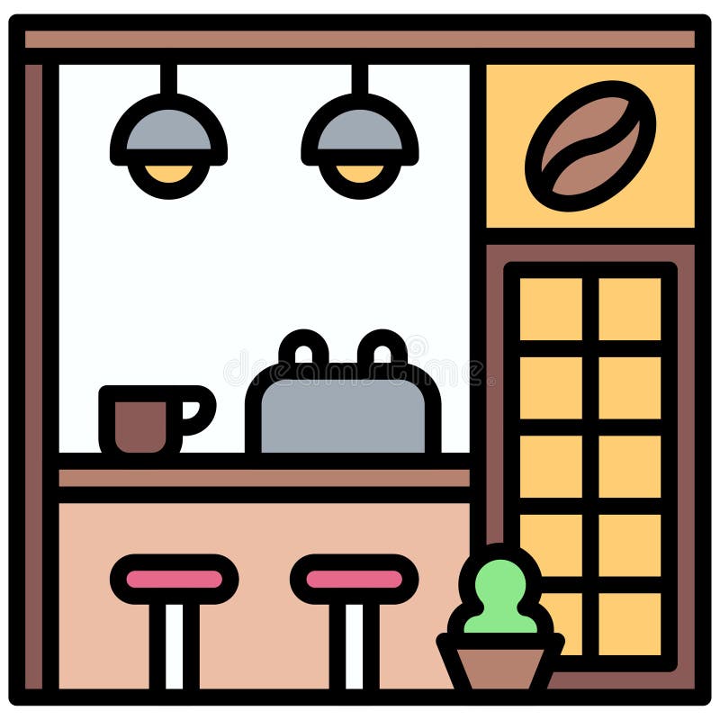 Coffee Bar Icon, Coffee Shop Related Vector Stock Vector - Illustration ...