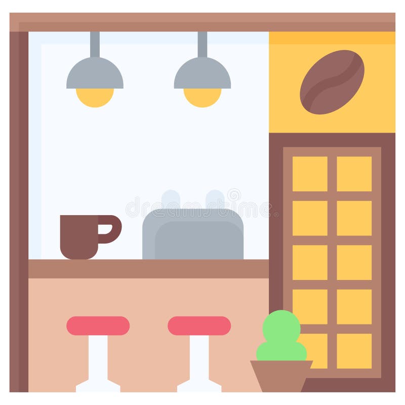 Coffee Bar Icon, Coffee Shop Related Vector Stock Vector - Illustration ...