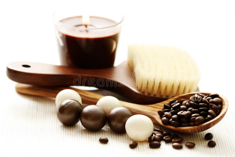 Coffee bath stock image. Image of salt, treatment, pleasure - 7493111