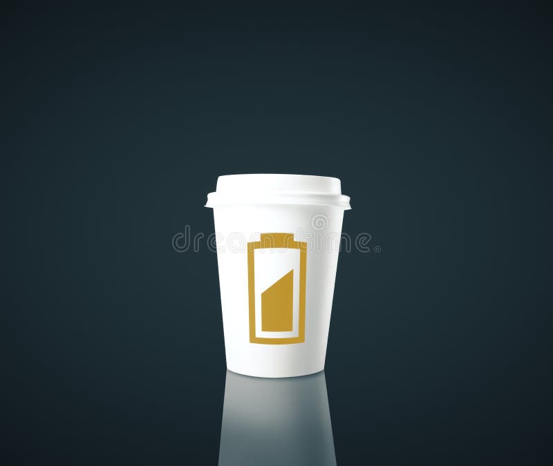 Coffee with Battery Indicator Stock Illustration - Illustration of ...