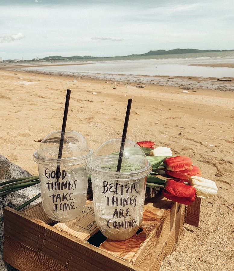 Coffee on the beach editorial photography. Image of coffee - 192772482