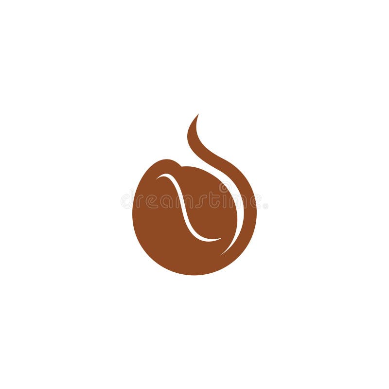 Coffee Bean Aroma Smoke Simple Logo Vector Stock Vector - Illustration ...