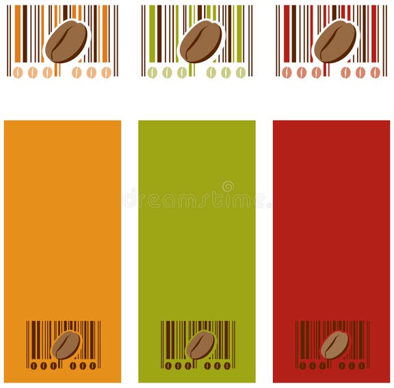 Coffee bean and barcode stock vector. Illustration of bean - 25290684