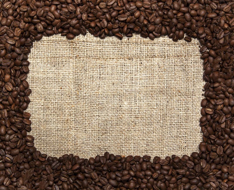 Coffee Bean Border with Burlap Stock Photo - Image of brown, beverage ...