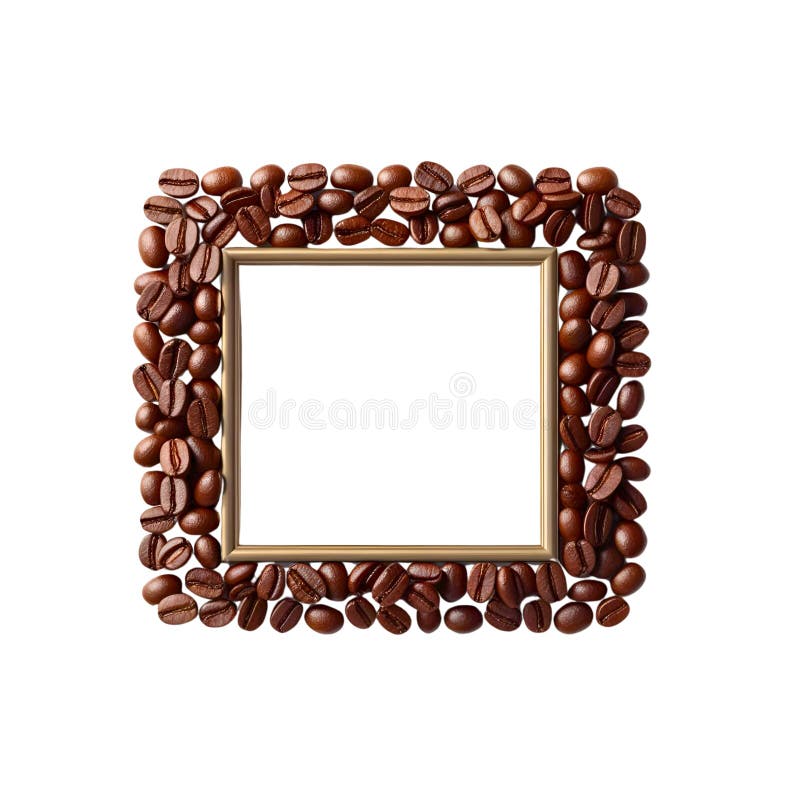 Coffee Bean Border Design on White Background Stock Photo ...