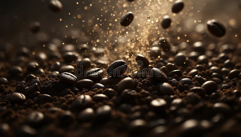 Coffee Bean Burst stock illustration. Illustration of still - 365861376